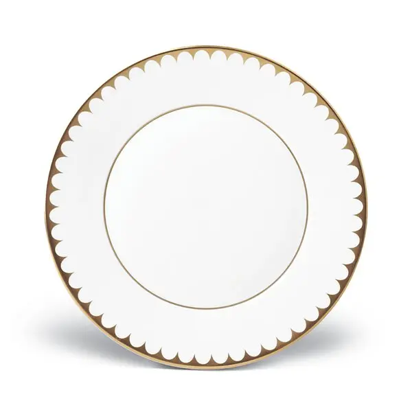 L'Objet Aegean Gold Filet Dessert Plate - Gold/white