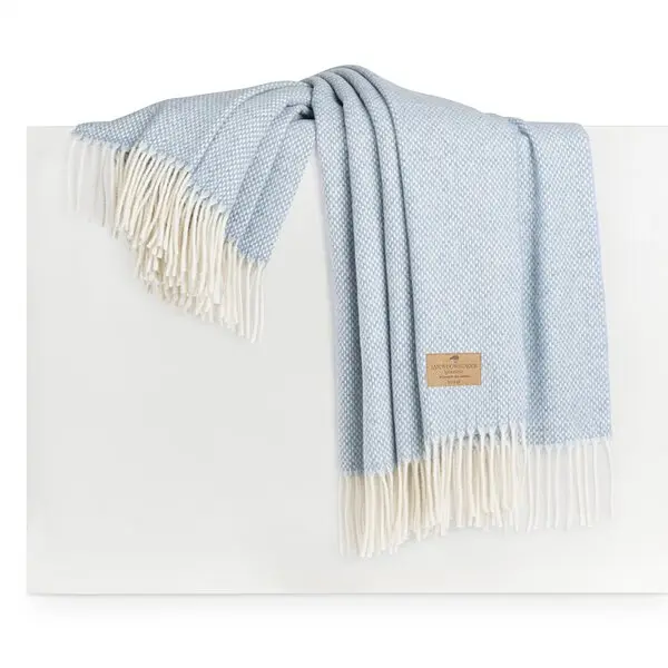 LANDS DOWNUNDER Juno Lambswool Cashmere Throw - Sand