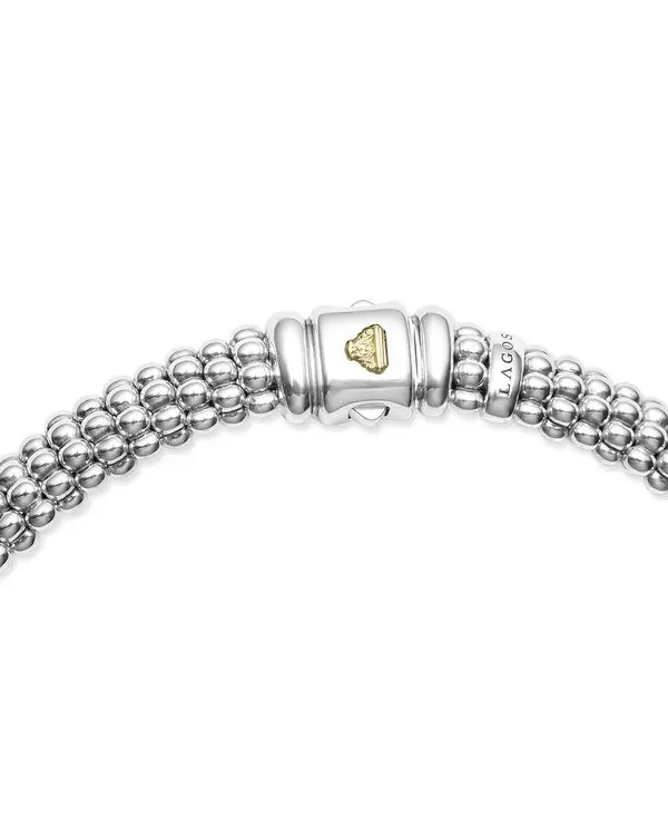 Lagos Diamond And Ceramic Rondelle Necklace - Blue/silver