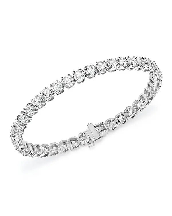 Bloomingdale'S 14k Gold 10.0 Tcw Diamond Tennis Bracelet - White