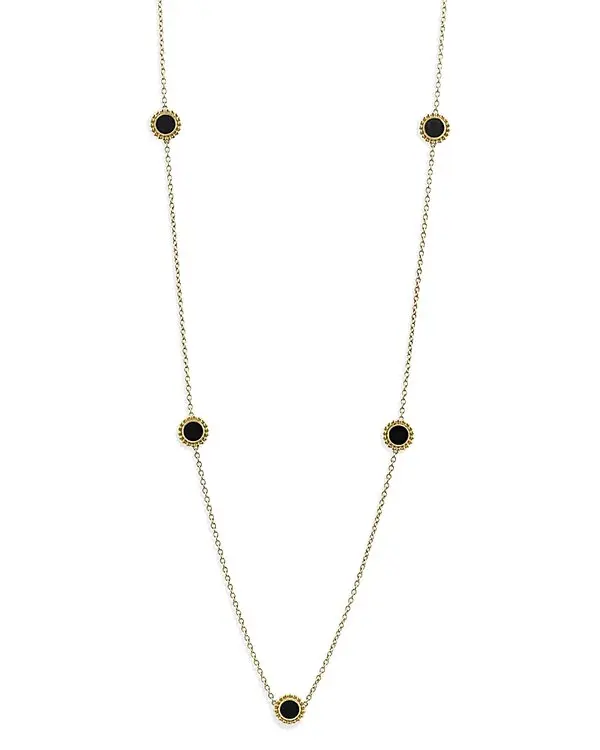 Lagos 18k Yellow Gold Covet Onyx Caviar Bead Necklace - Gold/black