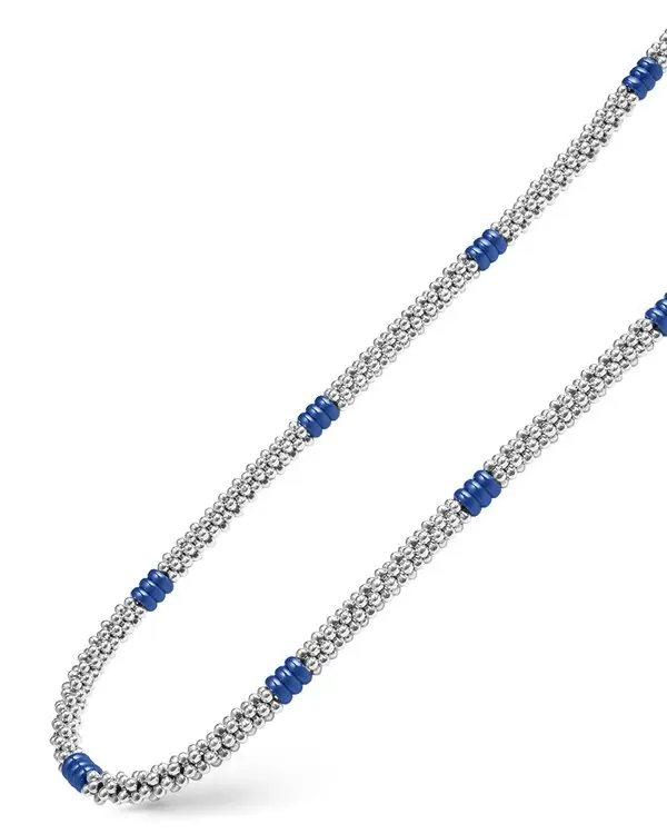 Lagos Sterling Silver Rondelle Collar Necklace - Blue/silver