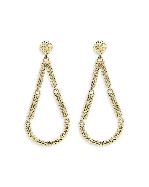 Lagos 18k Yellow Caviar Teardrop Drop Earrings - Gold