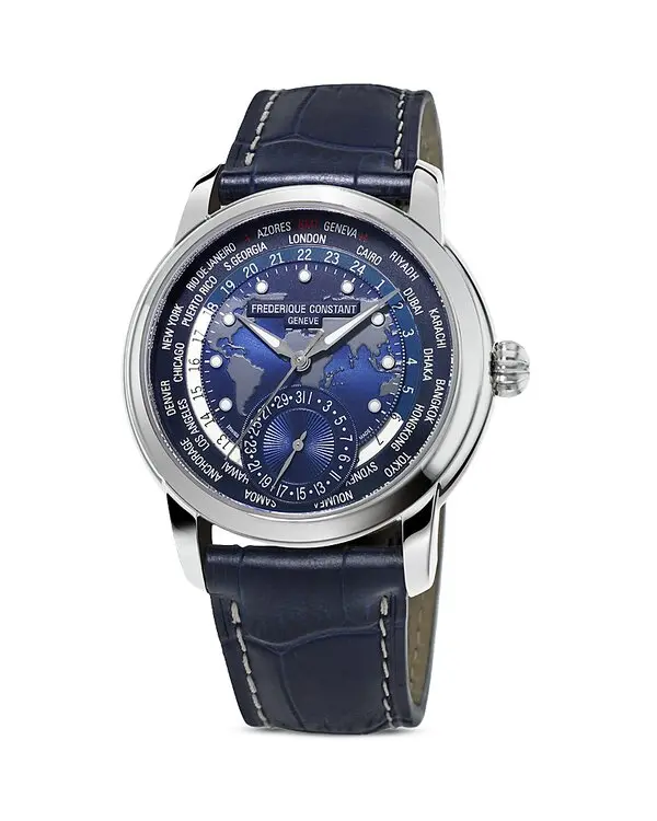 FREDERIQUE CONSTANT Worldtimer Manufacture Watch, 42mm - Navy