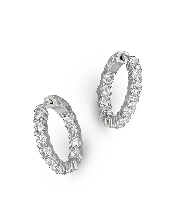 Bloomingdale'S Diamond Hoop Earrings 3.60 Tcw In 14k Gold - White