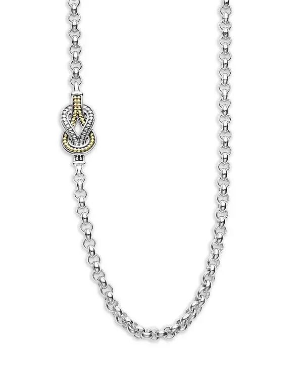Lagos 18k Yellow Gold And Sterling Silver Knot Necklace - Silver/gold