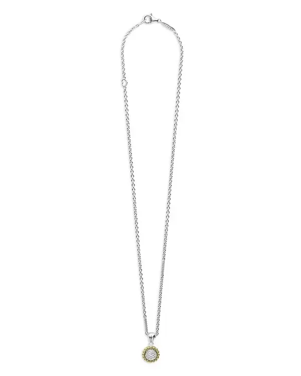 Lagos 18k Yellow Gold And Sterling Diamond Pendant Necklace - Silver