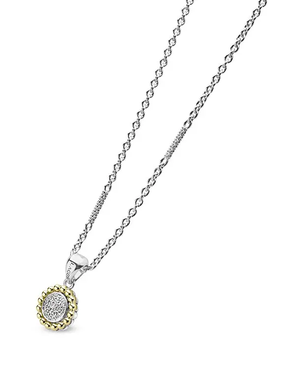 Lagos 18k Yellow Gold And Sterling Diamond Pendant Necklace - Silver