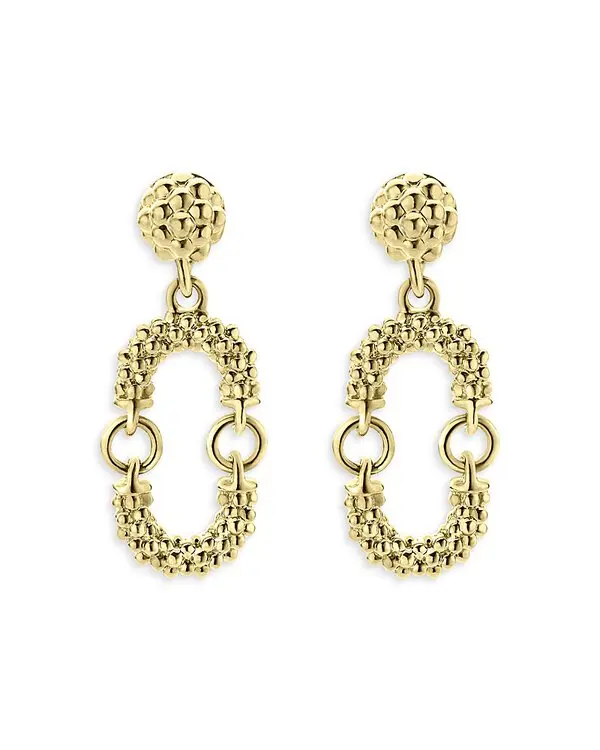 Lagos 18k Yellow Signature Caviar Superfine Drop Earrings - Gold