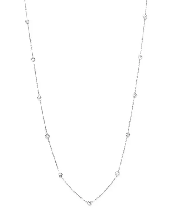 Bloomingdale'S Diamond Station Necklace - White