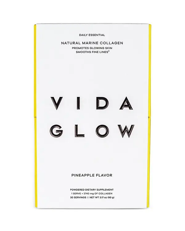 VIDA GLOW Natural Marine Collagen Dietary Supplement Pineapple - No Color