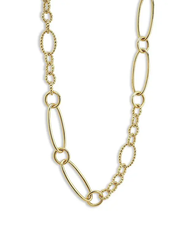 Lagos 18k Gold Signature Caviar Oval Link Chain Necklace - Yellow