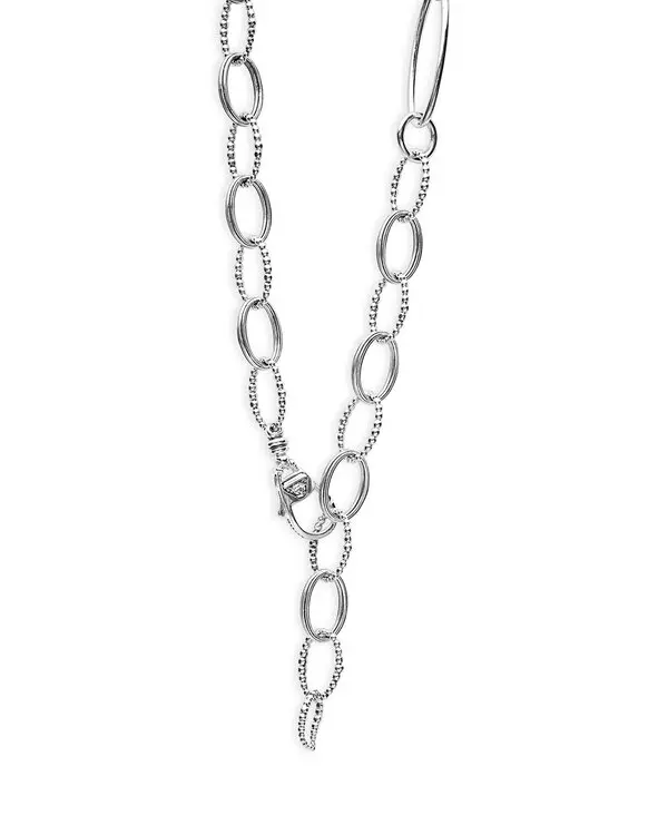 Lagos Sterling Signature Caviar Oval Link Chain Necklace - Silver