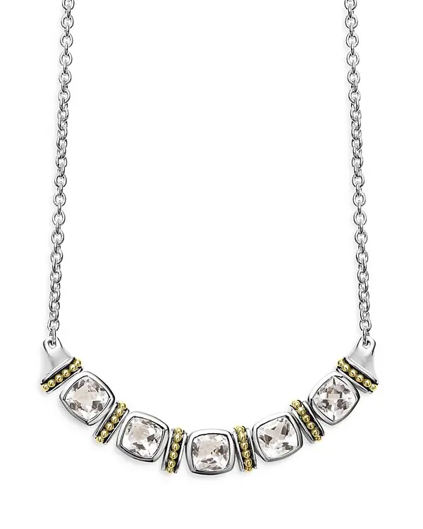 Lagos Sterling Silver & 18k Yellow Gold White Topaz Pendant Necklace - White/gold