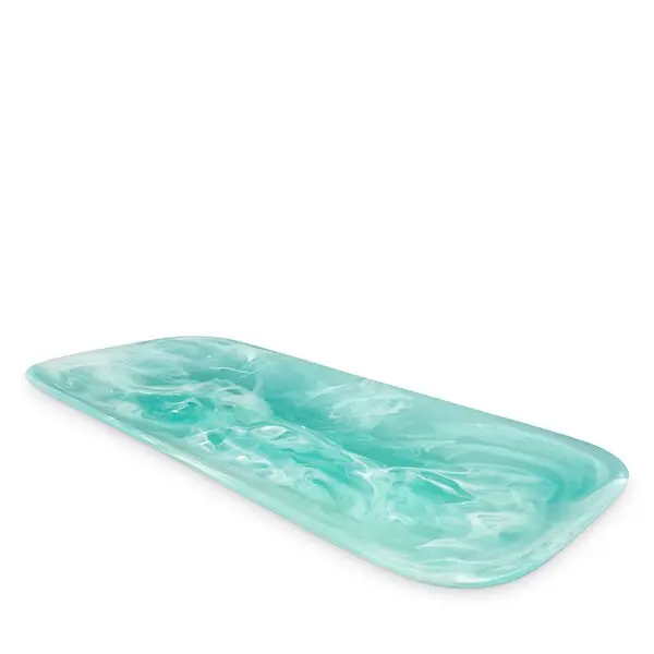 NASHI Classical Rectangular Platter - Aqua Swirl