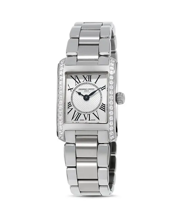 FREDERIQUE CONSTANT Classics Carree Diamond Watch - White/silver