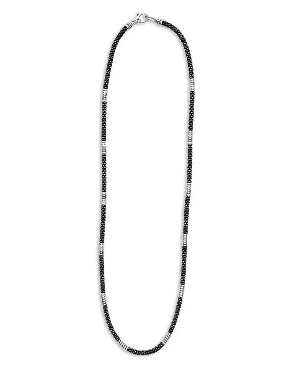 Lagos Black Caviar Station Necklace - Silver/black