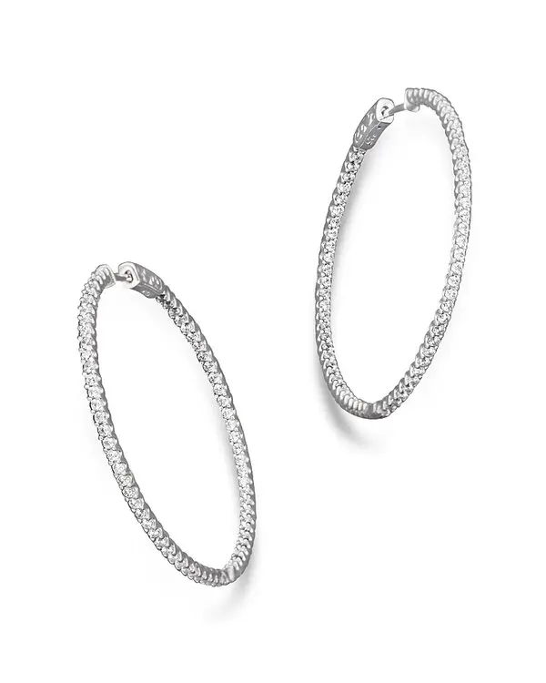 Bloomingdale'S 14k Gold Diamond Hoop Earrings 2.0 Tcw - White