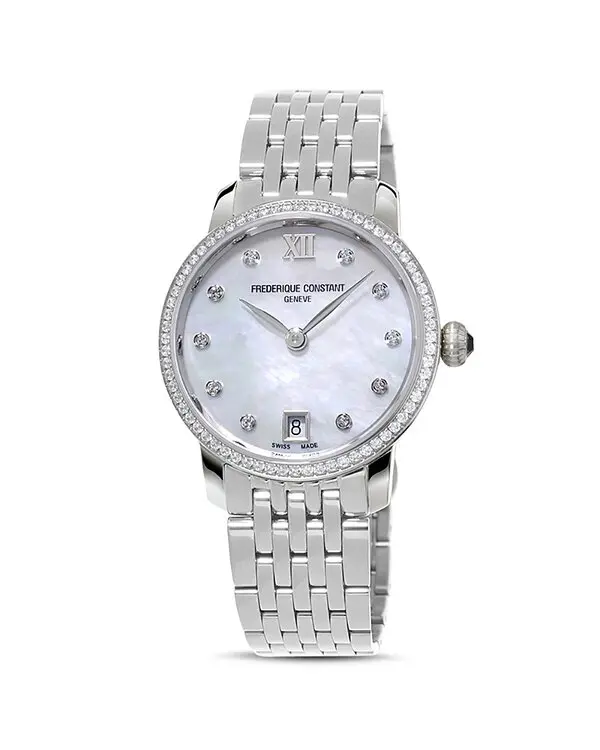 FREDERIQUE CONSTANT Slimline 30mm Watch - White/silver