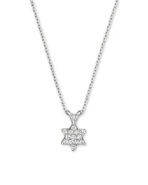 Bloomingdale'S Diamond Star Of David Pendant Necklace - White