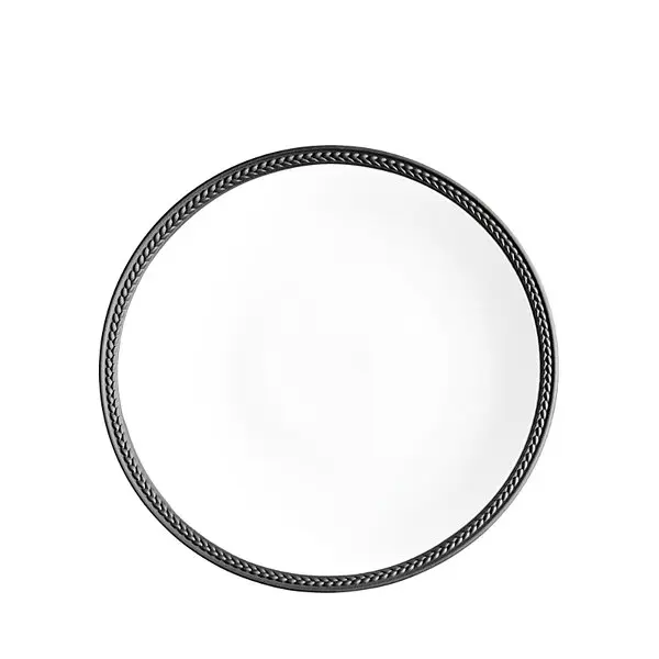 L'Objet Soie Tressee Black Dessert Plate - White/black