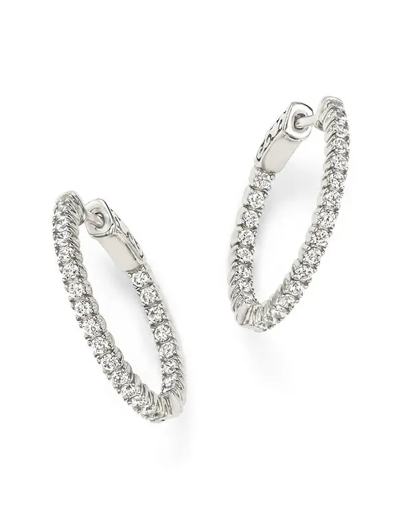 Bloomingdale'S 14k Gold Diamond Hoop Earrings, 1.0 Tcw - White