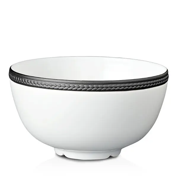 L'Objet Soie Tressee Black Cereal Bowl - White/black