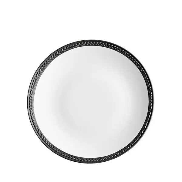 L'Objet Soie Tressee Black Bread And Butter Plate - White/black