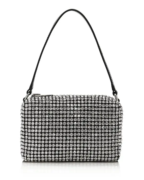 Alexander Wang Medium Rhinestone Pouch - White/silver