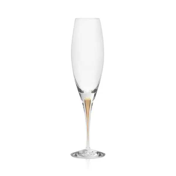 ORREFORS Intermezzo Gold Champagne Glasses, Set Of 2