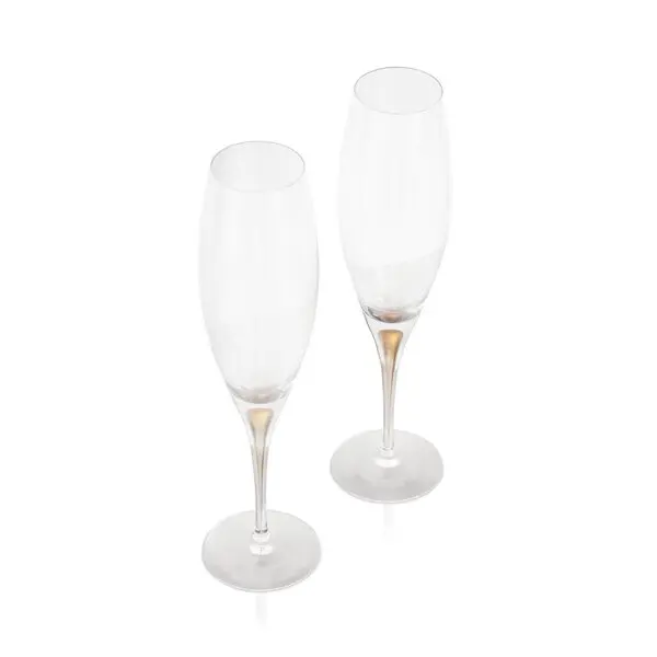 ORREFORS Intermezzo Gold Champagne Glasses, Set Of 2