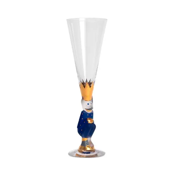 ORREFORS Sparkling Devil Champagne Flute - Blue