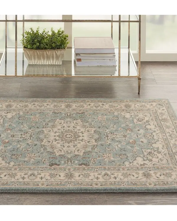 NOURISON HOME Living Treasures Li15 Area Rug, 2'6 X 4'3 - Aqua/ivory