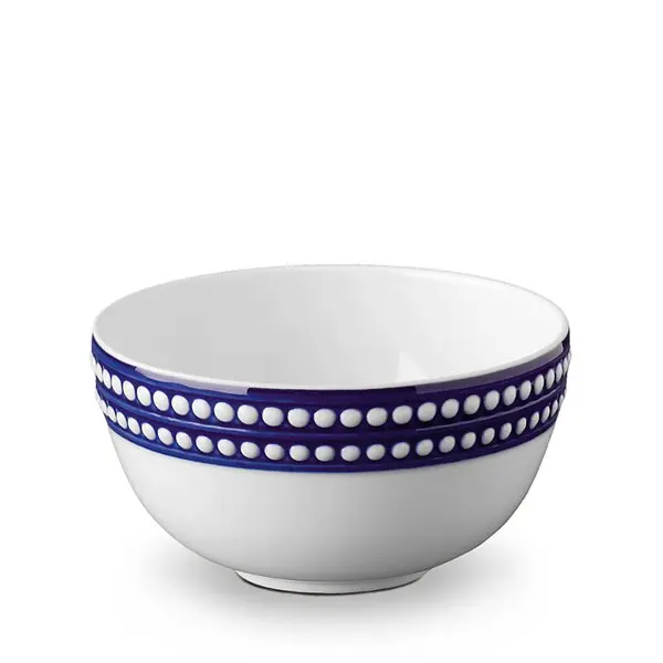L'Objet Perlee Bleu Cereal Bowl - Blue/white