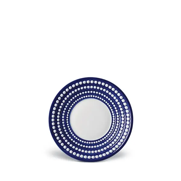 L'Objet Perlee Bleu Saucer - Blue/white