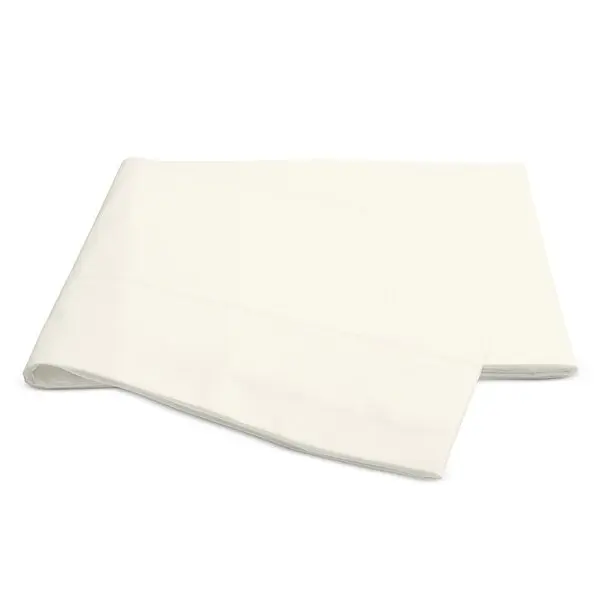 MATOUK Luca Hemstitch Percale Flat Sheet, King - Ivory