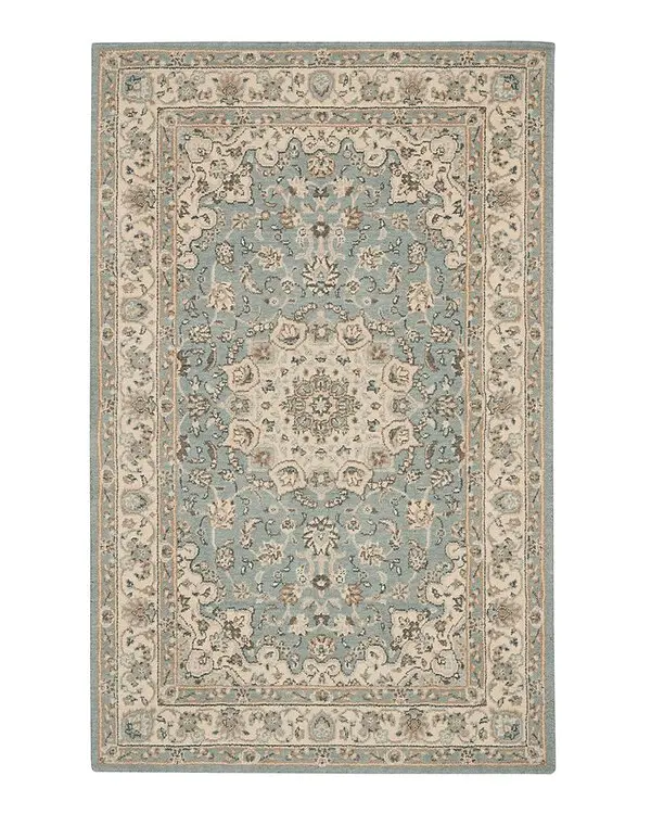 NOURISON HOME Living Treasures Li15 Area Rug, 3'6 X 5'6 - Aqua/ivory