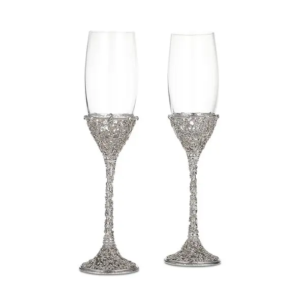 OLIVIA RIEGEL Isadora Flutes Set Of 2 - Silver