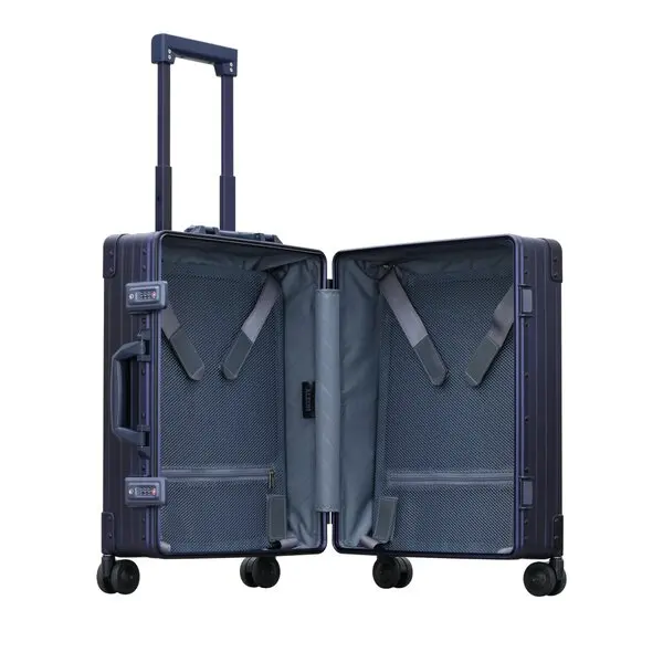 ALEON 21-inch Aluminum Carry-on Spinner Suitcase - Blue