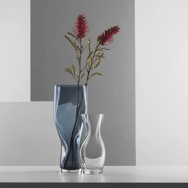 ORREFORS Squeeze Vase, Tall - Blue