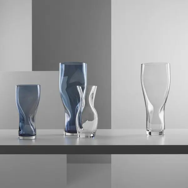 ORREFORS Squeeze Vase, Tall - Blue