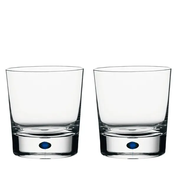 ORREFORS Intermezzo Blue Set Of 2 Double Old Fashioned Glasses - Clear/blue
