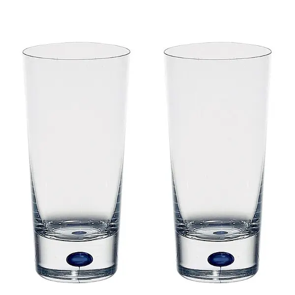 ORREFORS Intermezzo Blue Set Of 2 Highball Glasses - Clear/blue