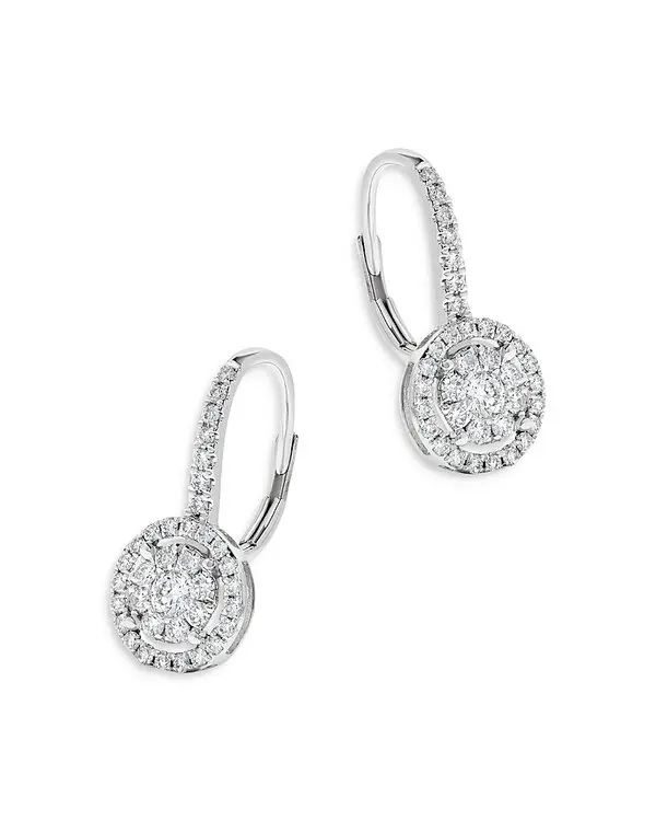 Bloomingdale'S Diamond Double Halo Earrings, 0.75 Tcw - White