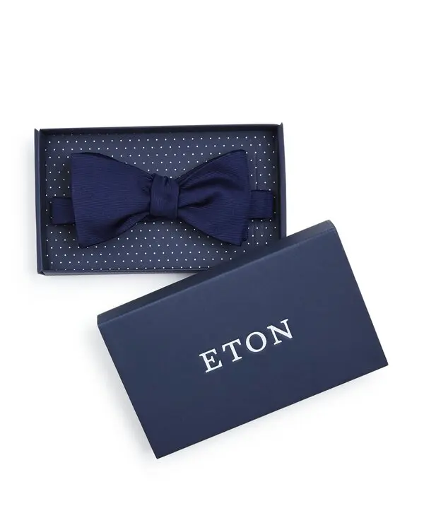 Eton Grosgrain Silk Bow Tie - Blue