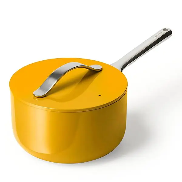 CARAWAY Non Toxic Ceramic Non Stick Saucepan & Lid - Marigold