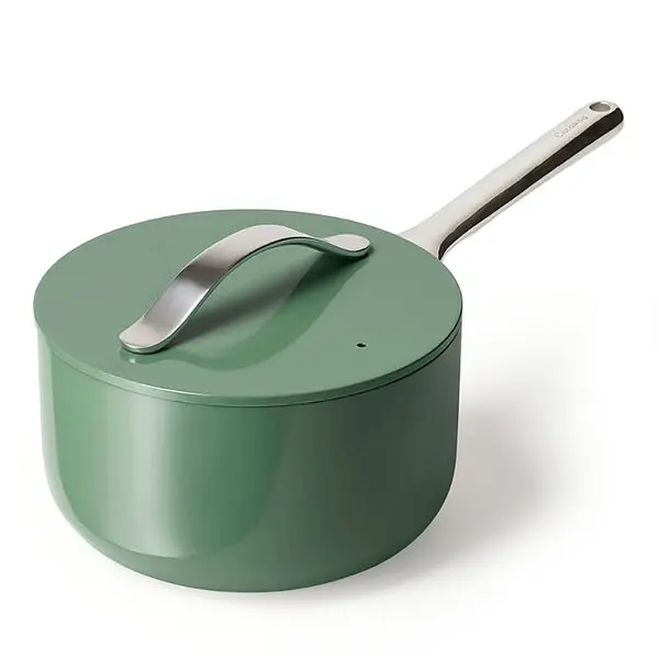 CARAWAY Non Toxic Ceramic Non Stick Saucepan & Lid - Sage