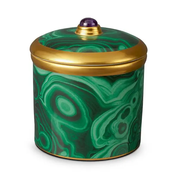 L'Objet Malachite Candle - Green/gold