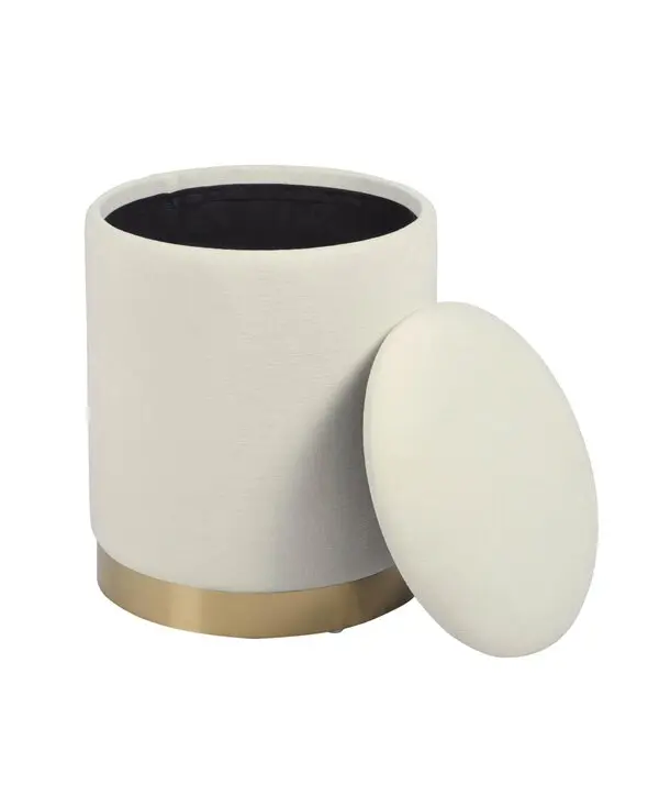 TOV FURNITURE Zoe Round Storage Ottoman