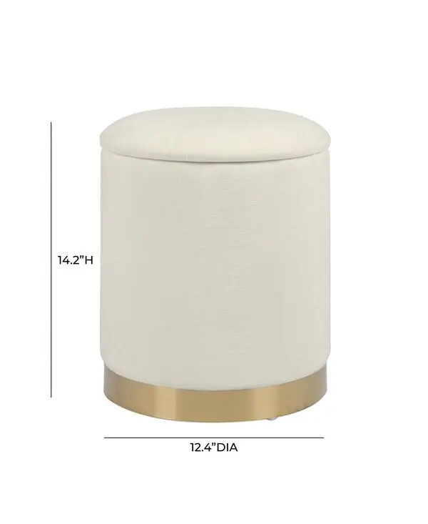 TOV FURNITURE Zoe Round Storage Ottoman
